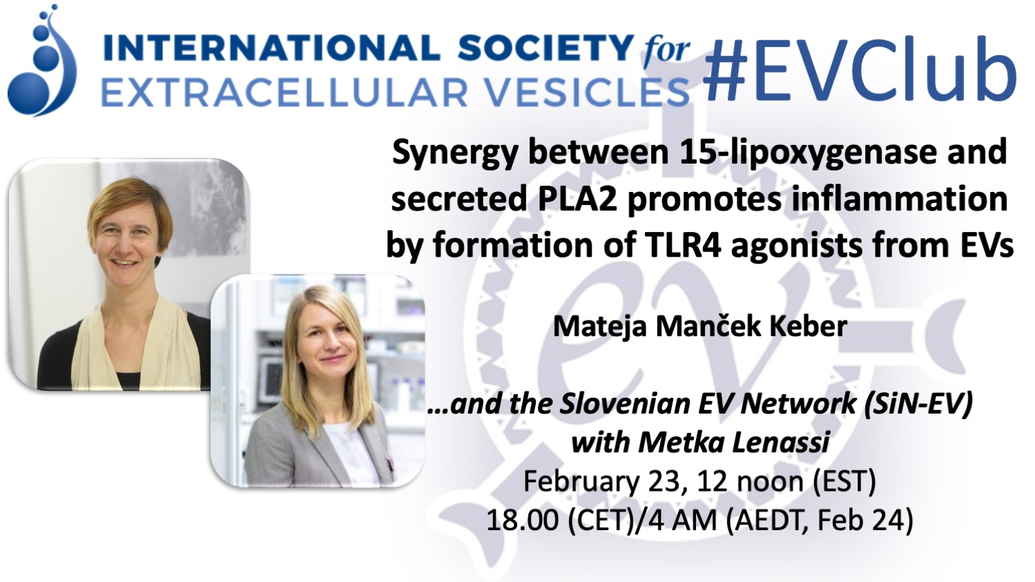 EVClub: Inflammation, EVs, and TLR4 agonists – SiN-EV network